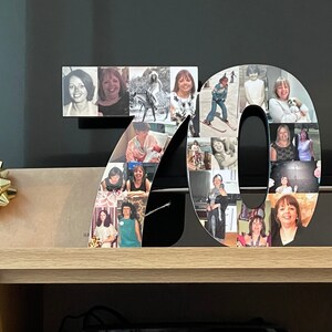Freestanding Double Photo Number, Photo Collage, Birthday Gift, Photo ...