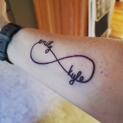 Three or Four Names Custom Infinity Tattoo Design With Personalization ...