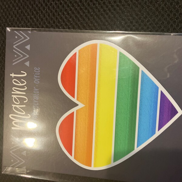 LGBT Pride Magnet - Rainbow Heart Car Magnet - Love is Love - Kitchen ...