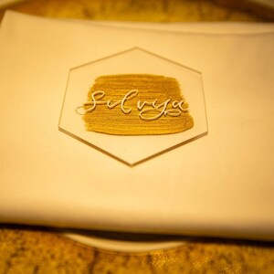 Rustic Glam Gold Edged Place Cards Perspex Place Names | Etsy