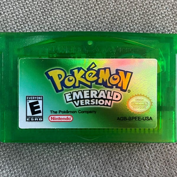 GBA Pokemon Emerald Version Replacement Label Decal Foil Metalic ...