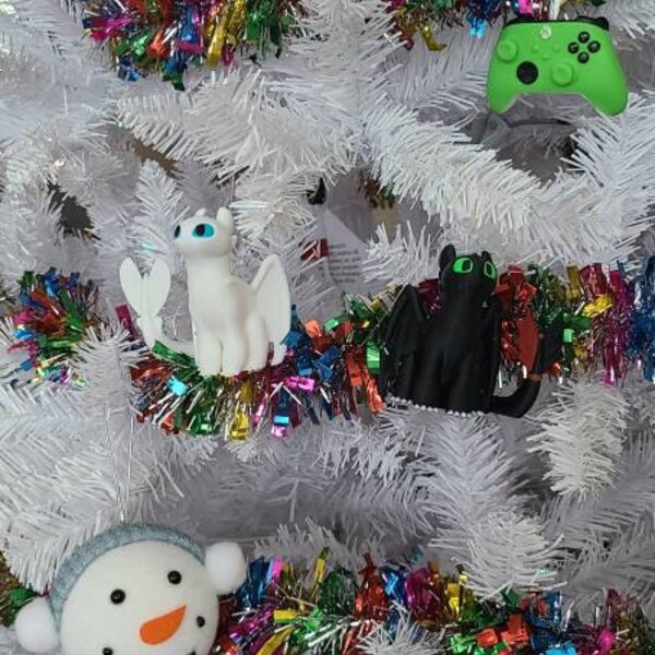 Toothless & Light Fury Christmas Tree Ornaments! - Etsy