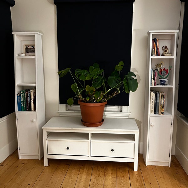Solid Wood Cantback Narrow Hutch, Narrow Open Pantry, Decorative ...