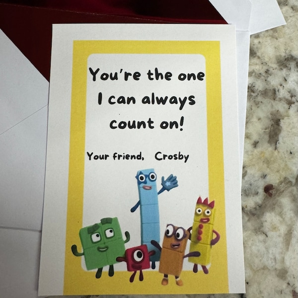 Numberblocks Valentines Printable Cards - Etsy