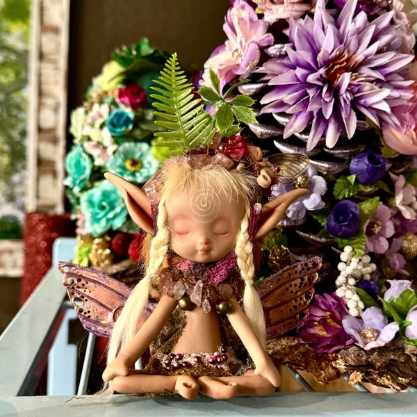 Set of 2 Fairy Trolls Dreaming Meditating Pixie Ooak Fae Fairy Fairie ...