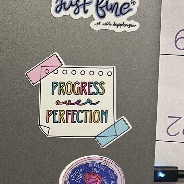 Progress Over Perfection Sticker, Motivational Sticker, Teacher Sticker ...