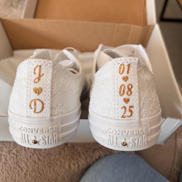 Luxury White Bridal Converse Bride, White Wedding Shoes for Bride ...