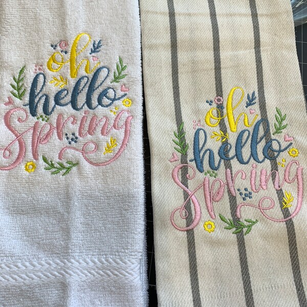 Hello Spring Machine Embroidery Design, 4 Sizes, Instant Download - Etsy