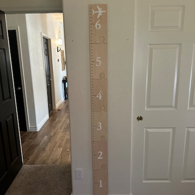 Growth Chart Ruler 3D Playroom Decor Wood Growth Chart 1st Birthday ...