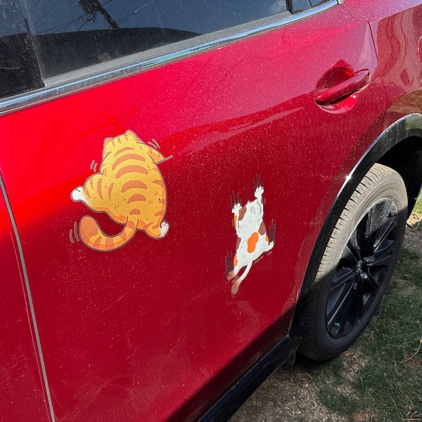 Cute Cartoon Cat Car Sticker, Funny Cat Scratch Decals, Custom ...