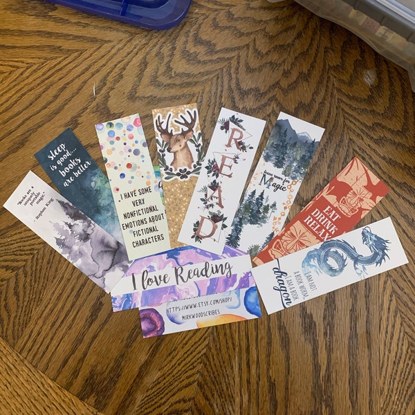 Random Bookmark Grab Bag, 9 Random Pretty Handmade Bookmarks, Reader ...