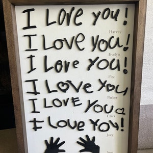 I Love You Handwriting Sign. 3D Handwriting Sign. Personalized ...