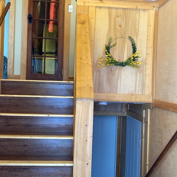 Modern Year-round Lambs Ear and Fern Wreath | Minimalist Greenery ...