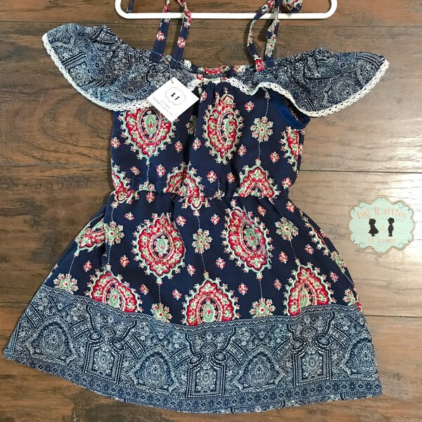 100% Japanese Rayon Challis Two Border Navy Blue and Fuchsia Pink ...