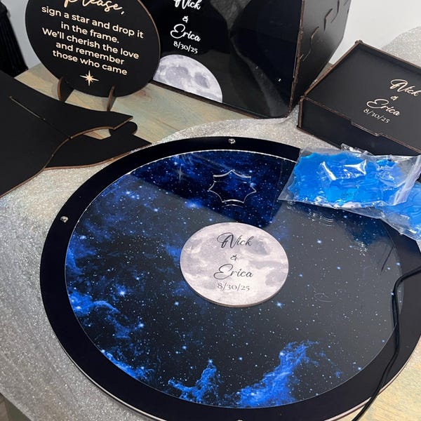 Celestial Wedding Guest Book Alternative: Starry Night Sign-in Drop Box ...