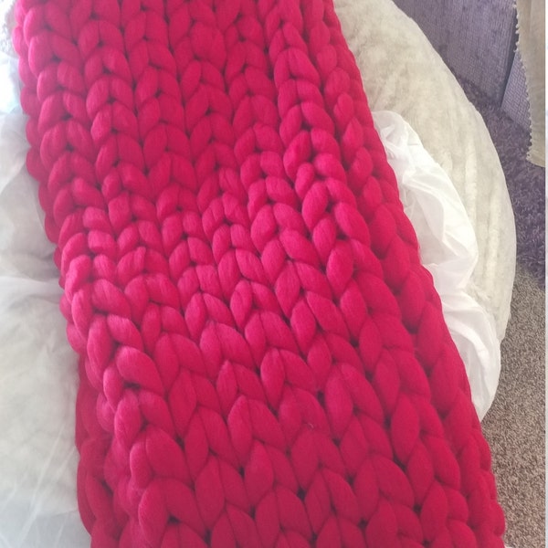 Chunky Knit Blanket, Blanket, Super Chunky Blanket, Giant Knit Blanket ...