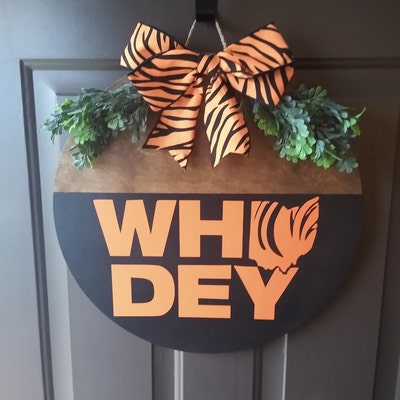 Cincinnati Bengals Door Hanger WHO DEY Football Door Sign - Etsy