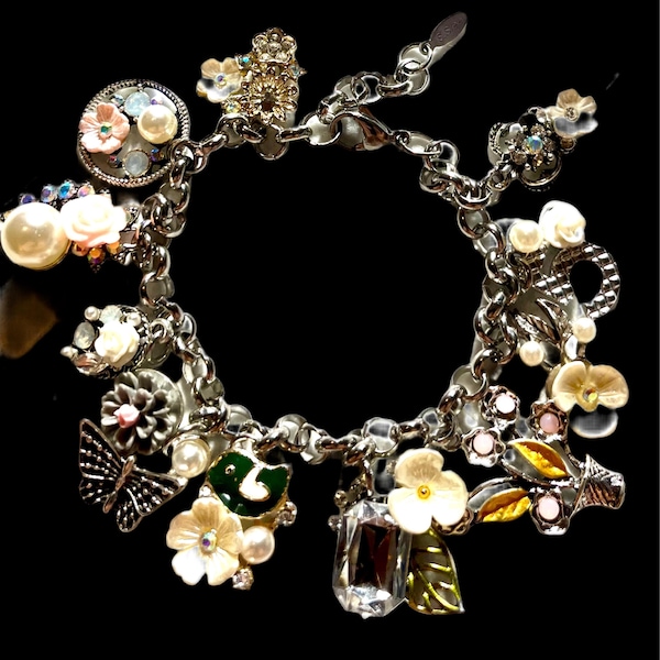 Floral Charms Set Vintage Style Charms Assorted Charms Lot Mixed Charms ...