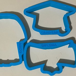 Graduation Cap, Diploma, and Gown Cookie Cutter Set Grad ...