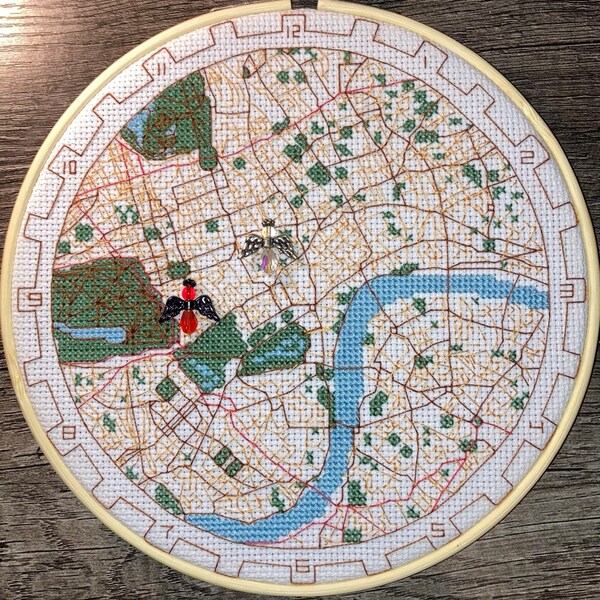 LONDON Map Wall Art - Modern Cross Stitch Pattern - 4 Color Versions ...