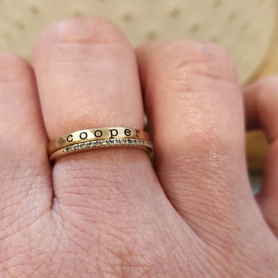 Stacking Rings With Names Stackable Name Rings Thick Rings Personalized ...