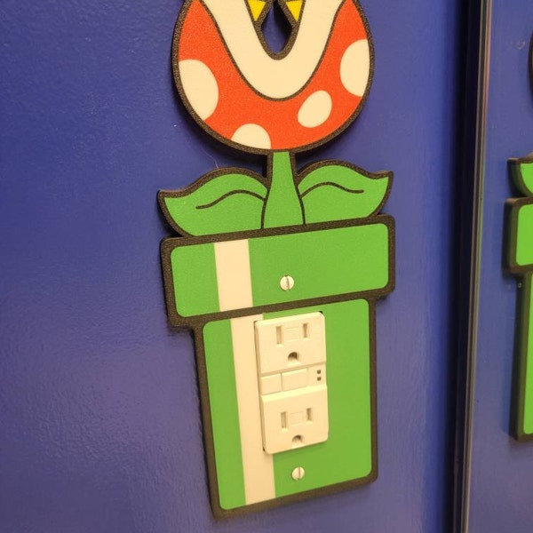WARP PIPE Piranha Plant Mario Bros. Outlet GFI Cover Plate-rocker ...