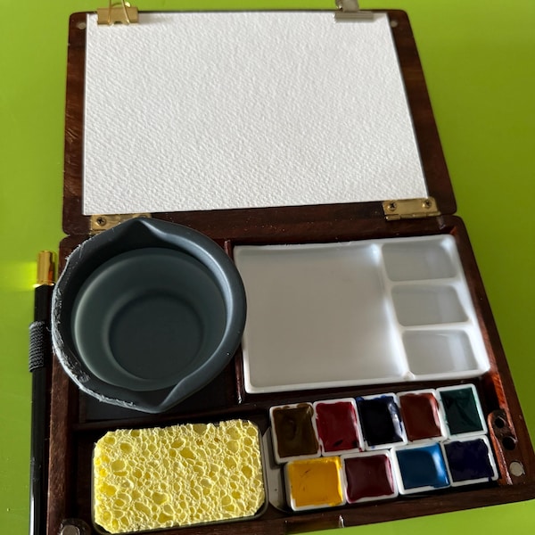 Handmade Wooden Pocket Gouache Paint Box - Etsy