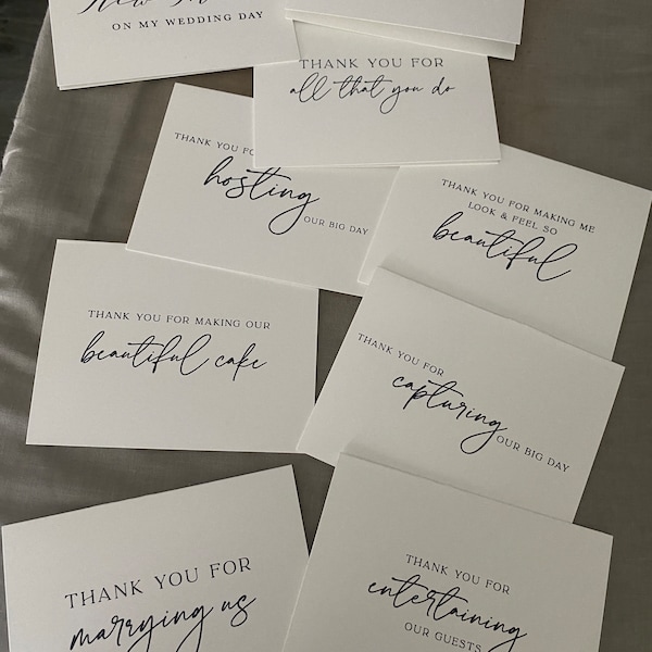 Wedding Vendor Thank You Card | Thank You Wedding Vendor | Wedding Day ...