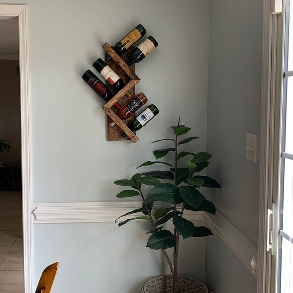 Zig Zag Wine Rack | the Ziggy Zag | Z Geometric Rustic Wood Wall ...