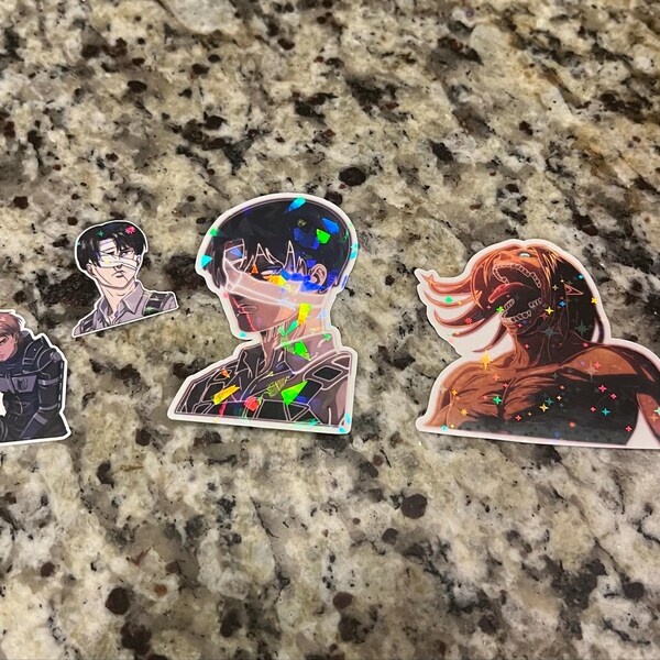 Levi Ackerman Attack on Titan Sticker Available in Gloss or Holographic ...