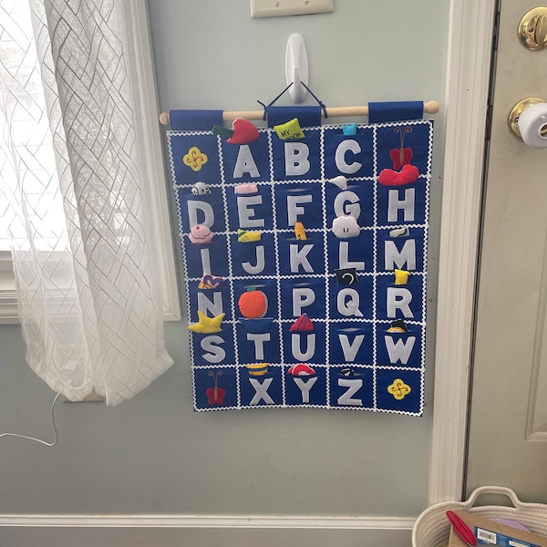 ABC Alphabet Wall Hanging (BLUE) Educational Chart Toddler Preschoolers ...