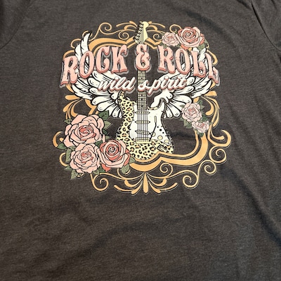 Custom Rock N Roll Tee,vintage Style Rock and Roll Shirt, Guitar Shirt ...