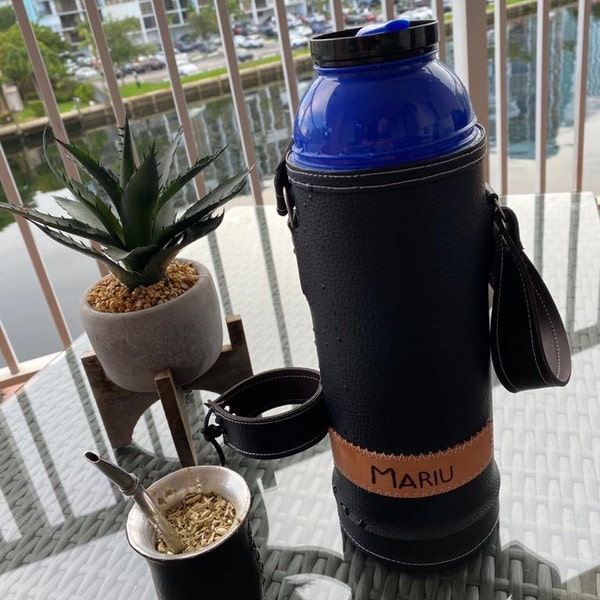 Round Small Yerba Mate Container Leather | Yerbera | Azucarera | Brown ...