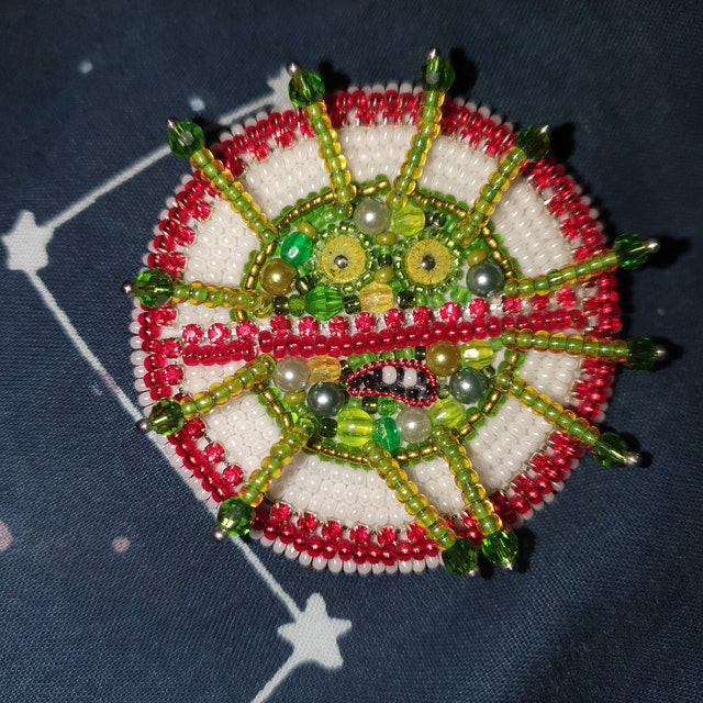 Beaded jewelry. Embroidered brooch. Unique gift by BroochBeadStyle