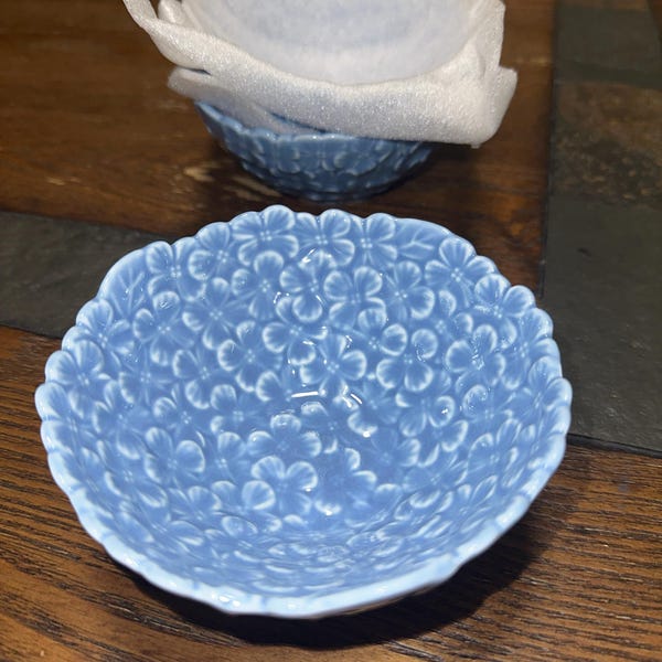 Set of 3 Blue Hydrangea Tidbit Bowls - Etsy