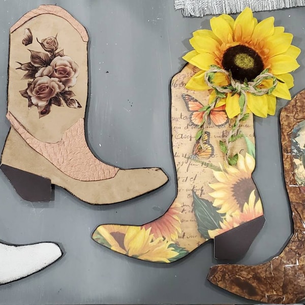 Unfinished Wooden Cowboy Boot Shape | Boot Blank Cutout | Craft ...