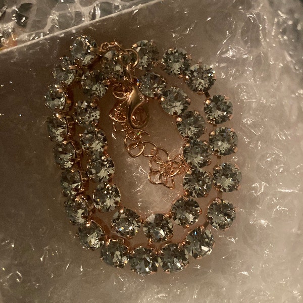 Icy Light Aquamarine Tennis Necklace,swarovski Crystal Rhinestone ...