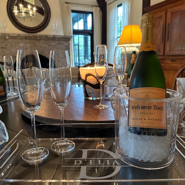 Personalized Engraved Glass Chalice Custom Monogram Barware for ...