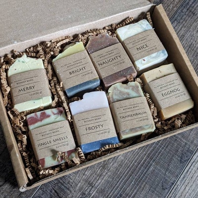 Organic Handmade Soap Gift Set. Sampler of 8 Half Sized Bars. Small ...