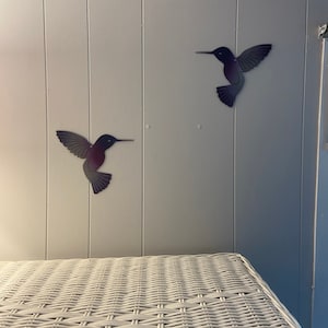 Hummingbird Teal Tainted Pair Metal Wall Art Decor 6 X | Etsy