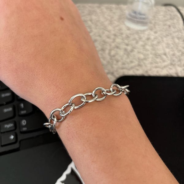 Stainless Steel Dainty O Ring Slip Chain Choker Necklace, Alternative ...