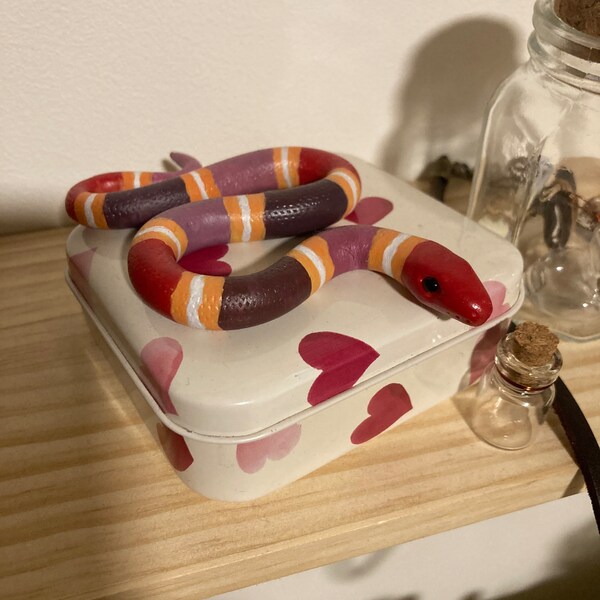 Piebald Snake Polymer Clay / Handmade / Desk Buddy - Etsy