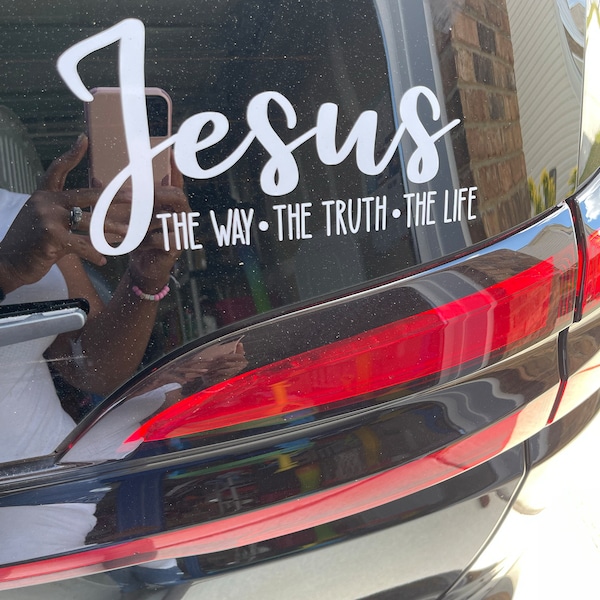 Jesus Decal | Christian Car Sticker, Vinyl Lettering, Window, Mug ...
