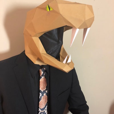 Snake Mask Pattern Open Face for Great Visibility Paper Mask Halloween ...