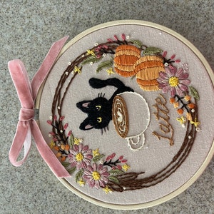 DIY Embroidery Kit/ Tea Time & Cats/ 5 Inch Hand Embroidery - Etsy