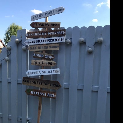 Large Personalised Signpost Unique Gift Rustic Wood Wedding Way Sign ...