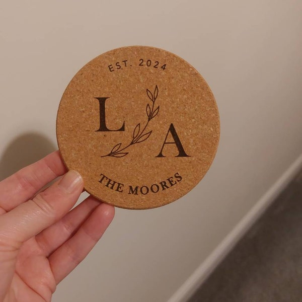 Set of 100 Personalized Cork Coaster, Wedding Favors, Wedding Coasters, Engraved Rustic Coasters ...