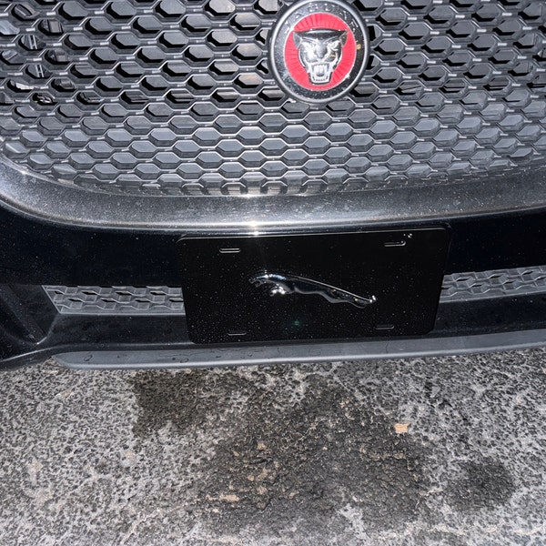 3D Jaguar Leaper Logo Emblem Badge Black Aluminum Metal Vanity Front ...