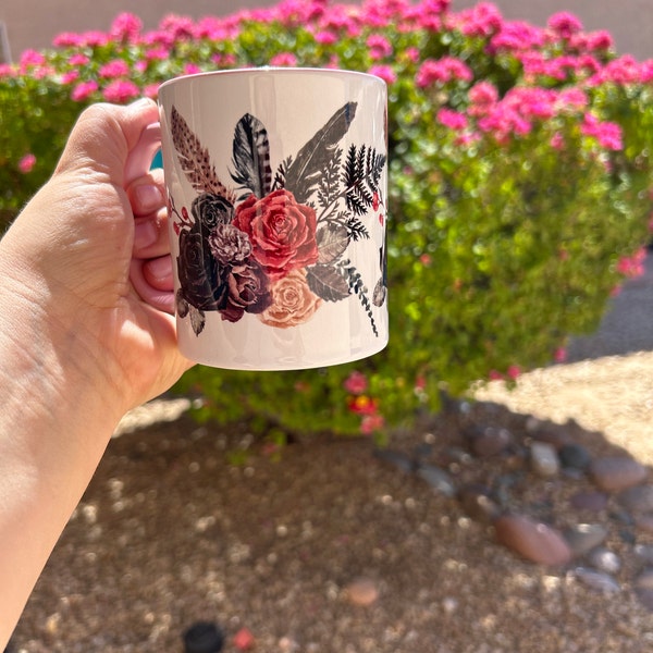 Personalized Science Ceramic Mug, Floral Beaker Coffee Cup, Chemistry ...