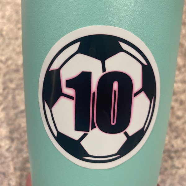 Personalized Soccer Number Sticker, Custom Number Sticker, Soccer Team ...